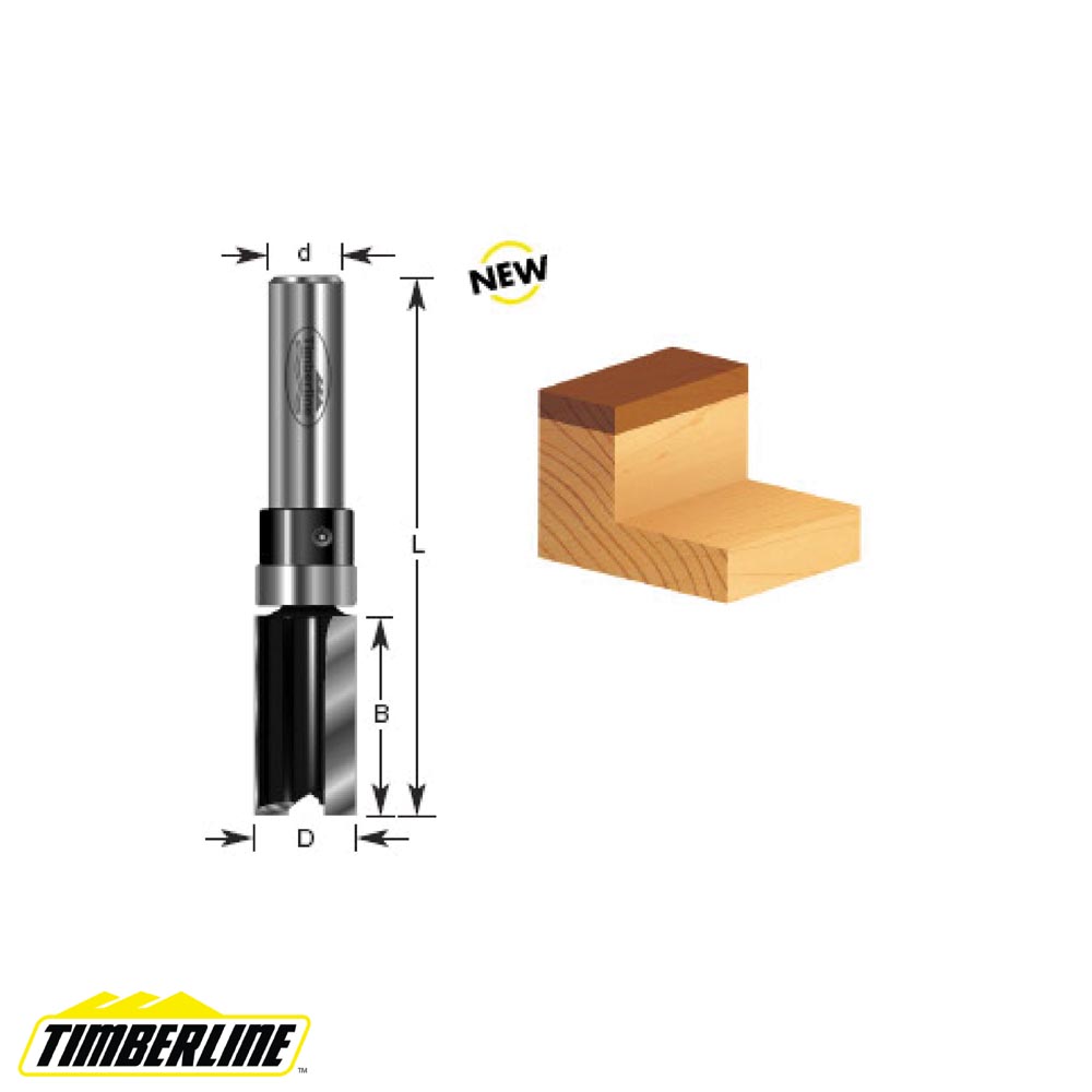 Fresa recta con cojinete superior raíz 1/2" - 3/4" x 1.3/4" | Lewonski