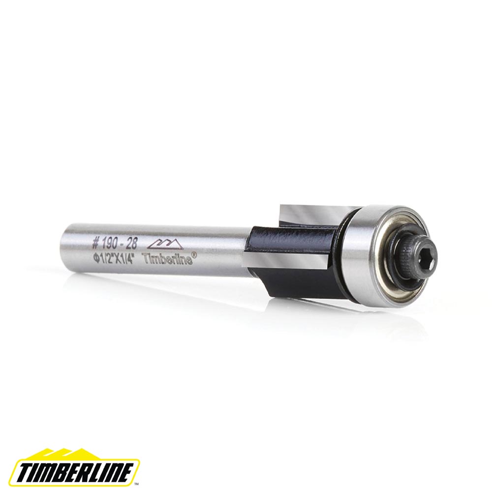 Fresa recta de laminados con cojinete de 3 flautas raíz 1/4" - 1/2" x 1/2" | Lewonski