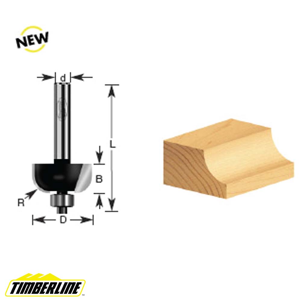 Fresa cóncava con cojinete raíz 1/2" - 1.1/8" x 9/16" | Lewonski