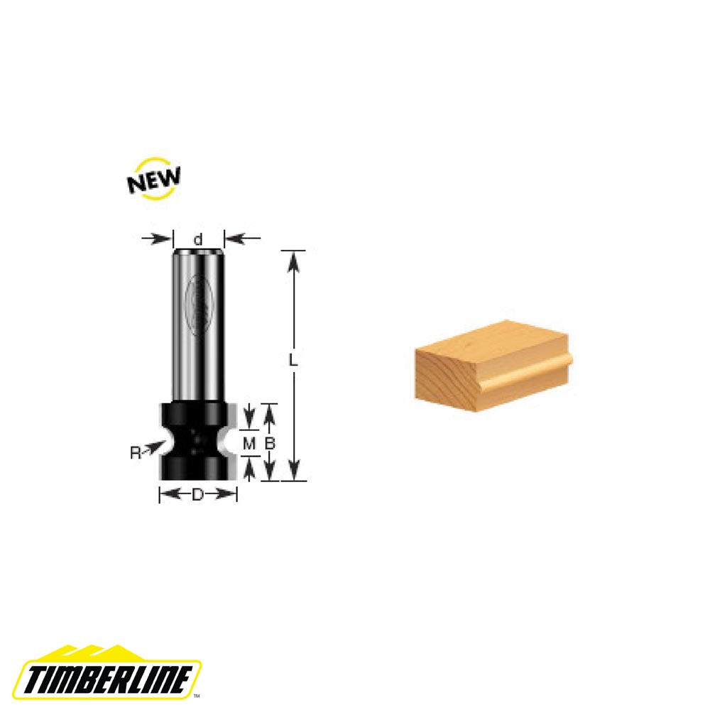 Fresa para borde semicircular raíz 1/2" - 21/32" x 3/4" | Lewonski