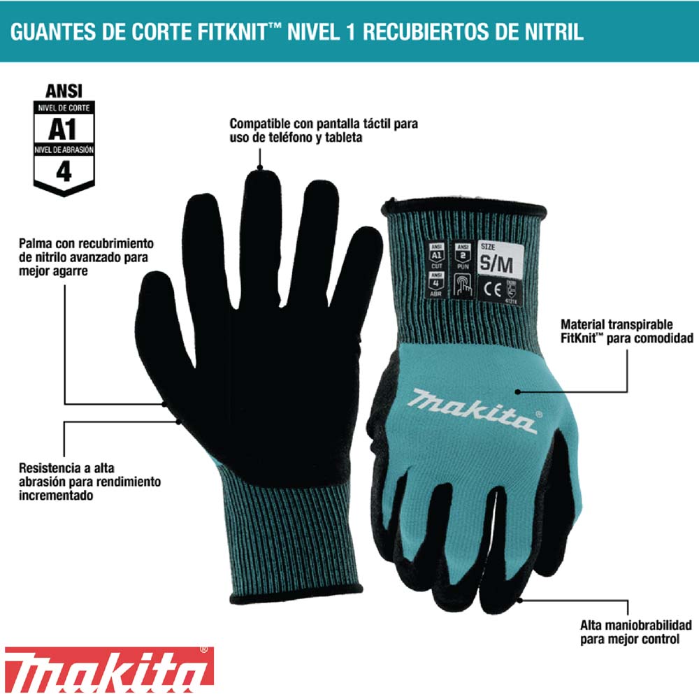 Guante anti corte FitKnit Nivel 1 - Mediano | Lewonski